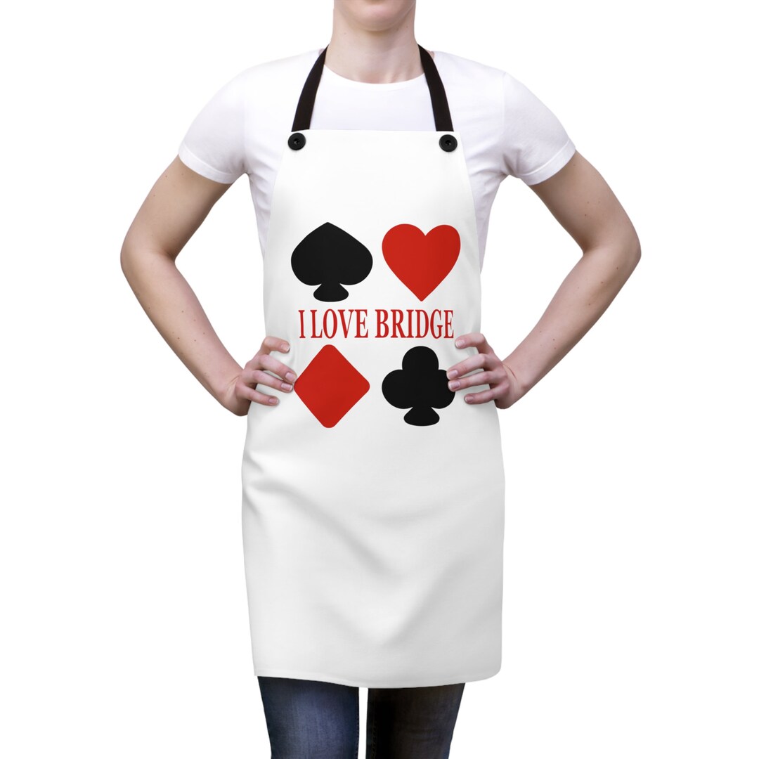 I Love Bridge Kitchen Apron With Card Symbols Unisex Gift for Card ...