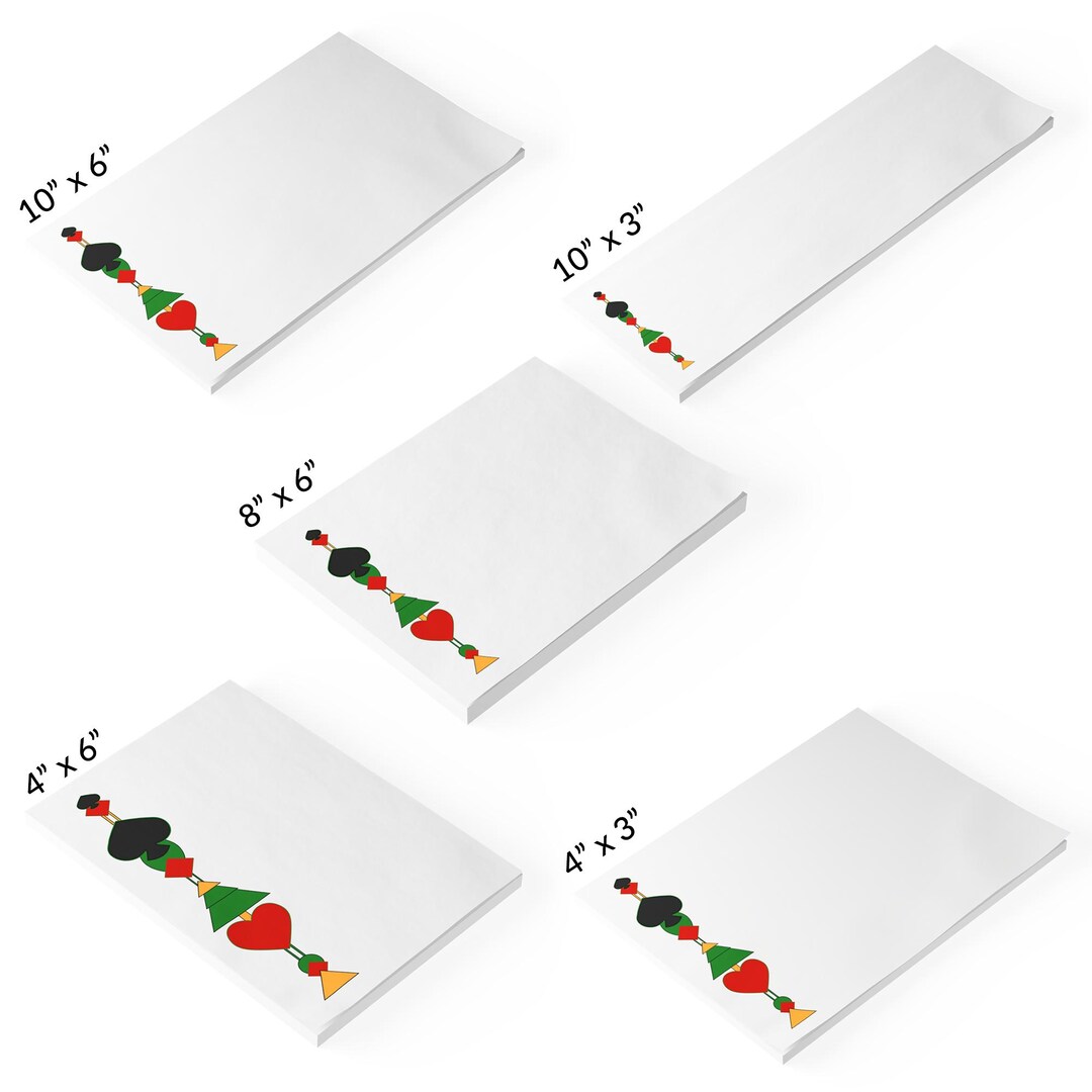 Christmas Post-it Notes With Card Symbols, Festive Stationery, Bridge ...