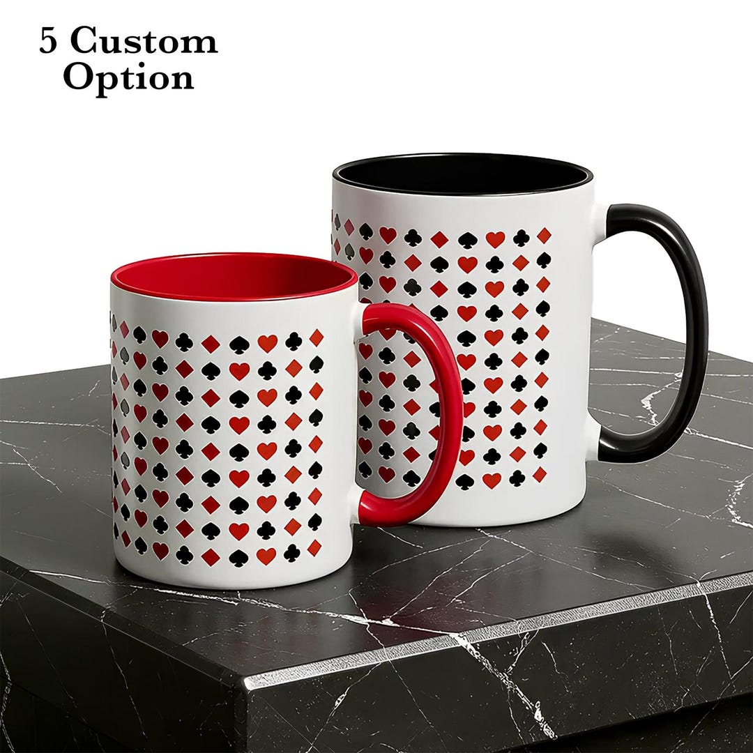 Personalized Playing Cards Mug, Custom Name Coffee Cup, Gift for Card ...