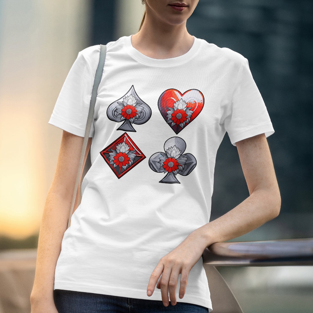 Women's Floral Playing Cards T-shirt for Bridge Players - Etsy