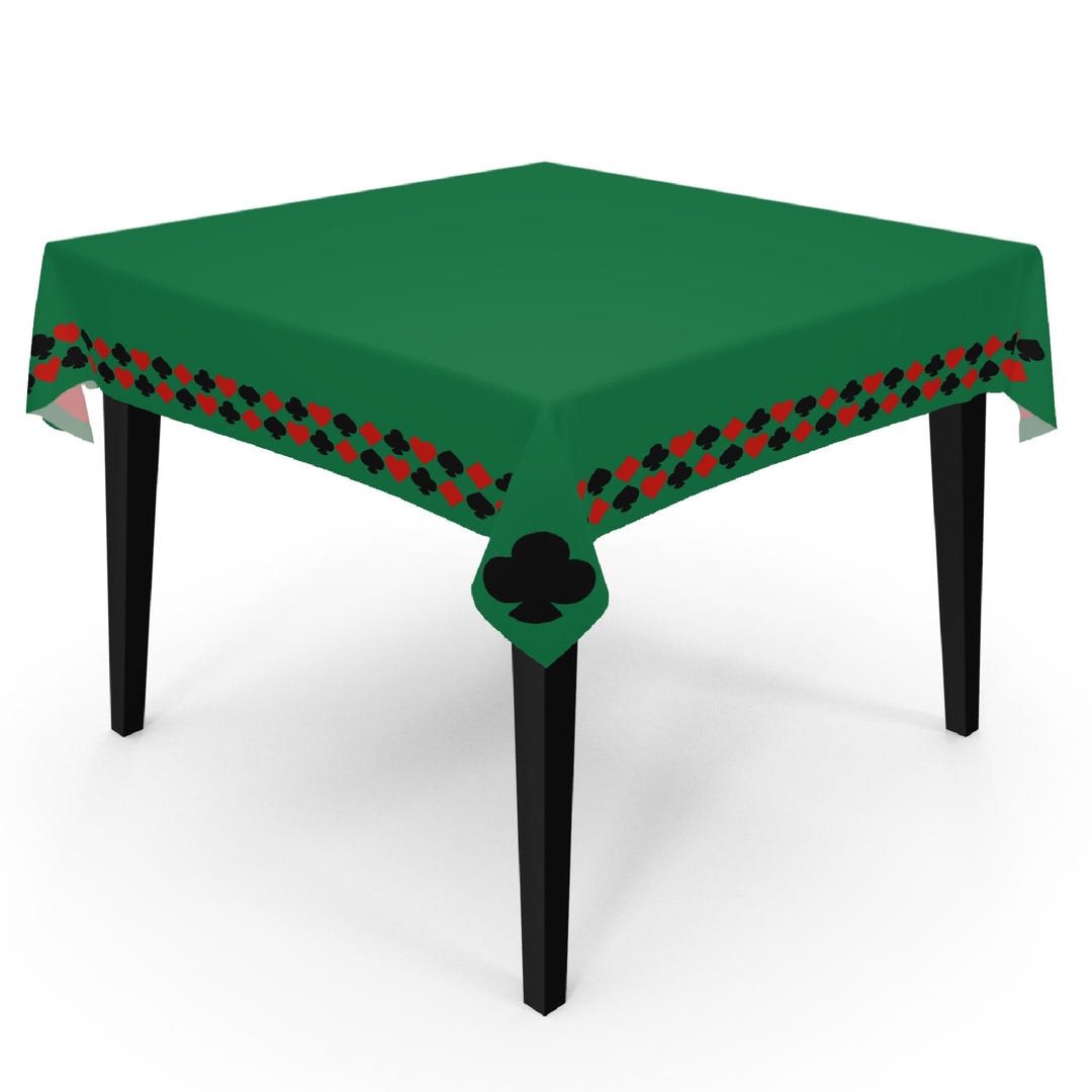 Card Game Tablecloth - Red & Black Card Suit Design for Poker, Bridge ...