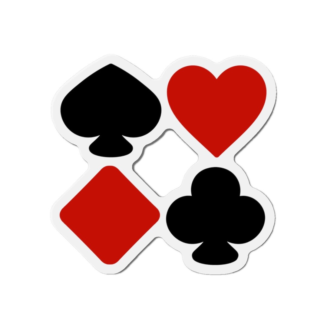 Bridge Card Suit Magnets - Die-cut Spade, Heart, Diamond, Club Fridge ...