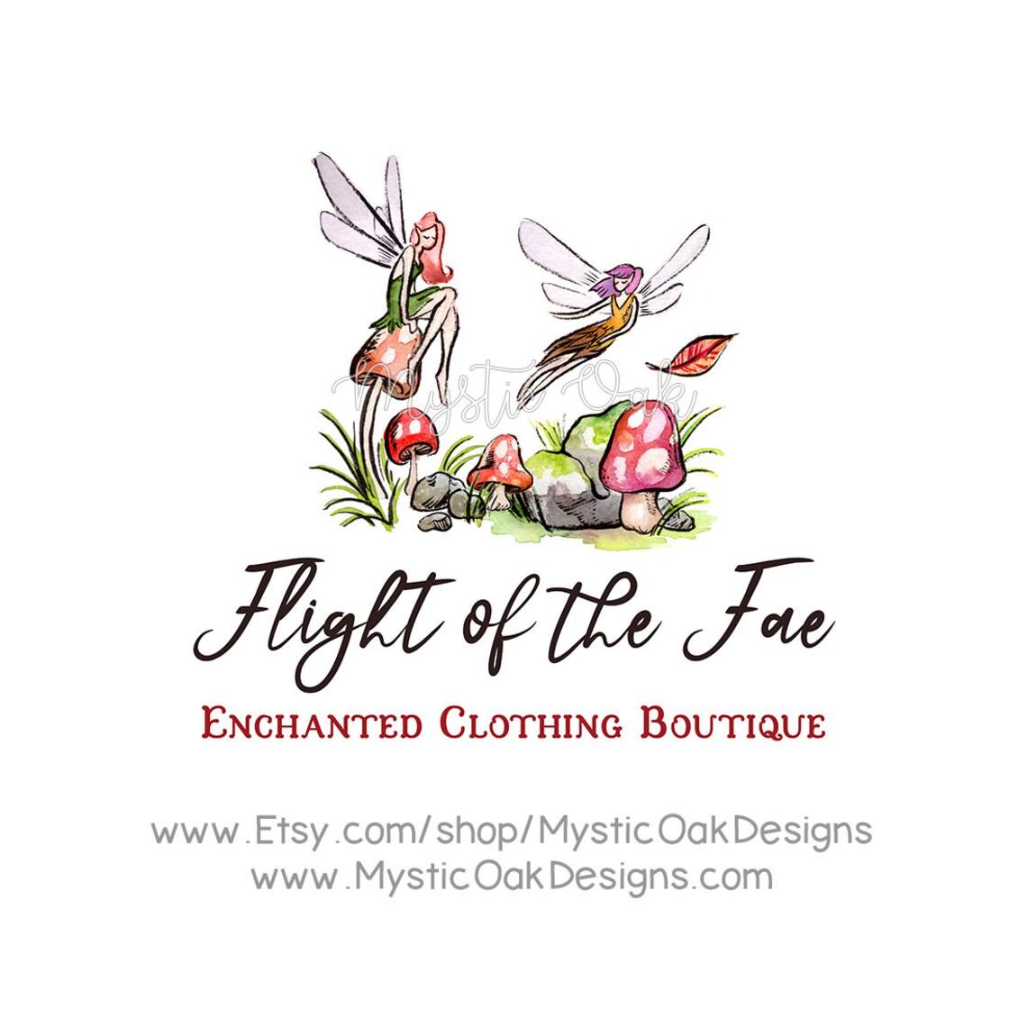 Fairy Logo Fae Mushroom Logo Fantasy Logo Fairytale Logo Cottagecore ...
