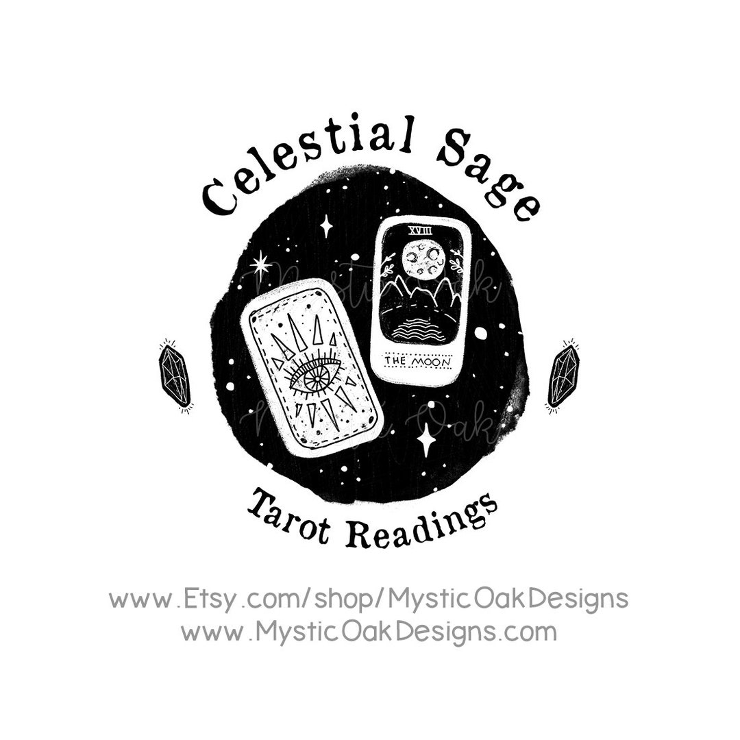 Celestial Logo Tarot Card Logo Divination Logo Rune Logo Tarot Logo ...