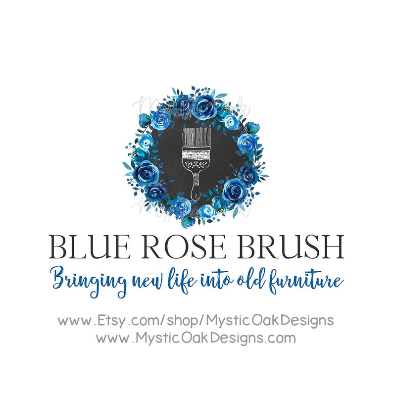 Paint Brush Logo Premade Logo Blue Rose Logo Painting Logo Furniture ...