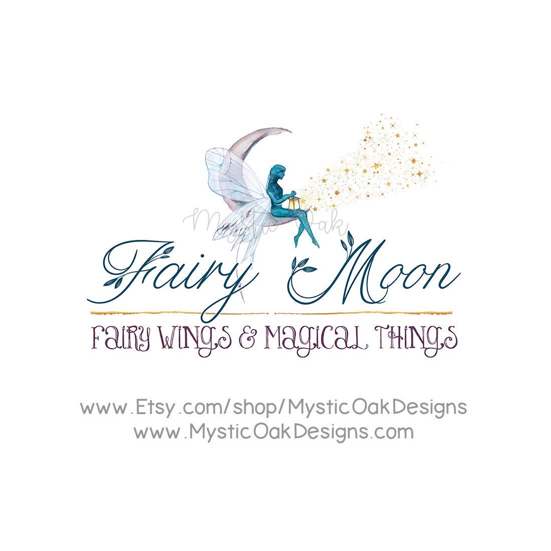 Fairy Logo Fae Moon Logo Fantasy Logo Fairytale Logo Cottagecore Logo ...
