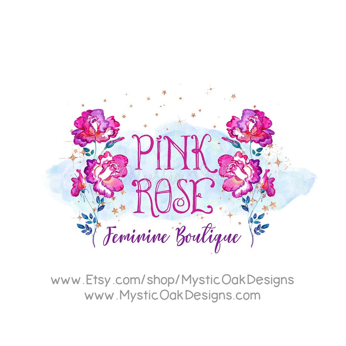 Pink Rose Logo Floral Logo Vintage Flowers Logo Weird Wonderful Logo ...