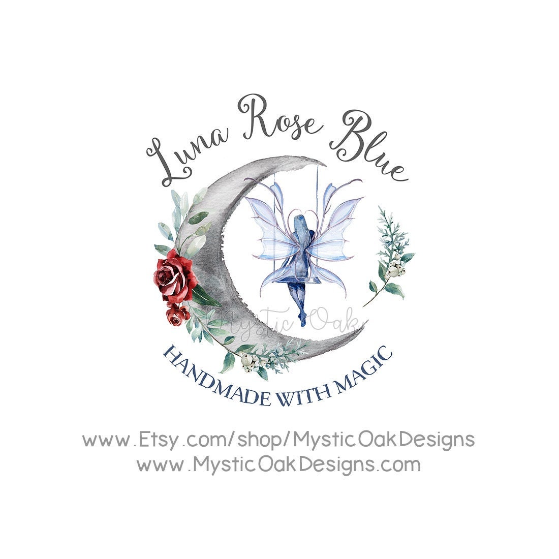 Fairy Logo Fae Moon Logo Fantasy Logo Fairytale Logo Cottagecore Logo ...