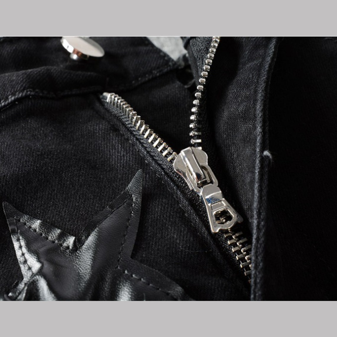 Men's Silver Star Black Jeans Five Pointed Star Pattern - Etsy