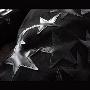 Men's Silver Star Black Jeans Five Pointed Star Pattern - Etsy
