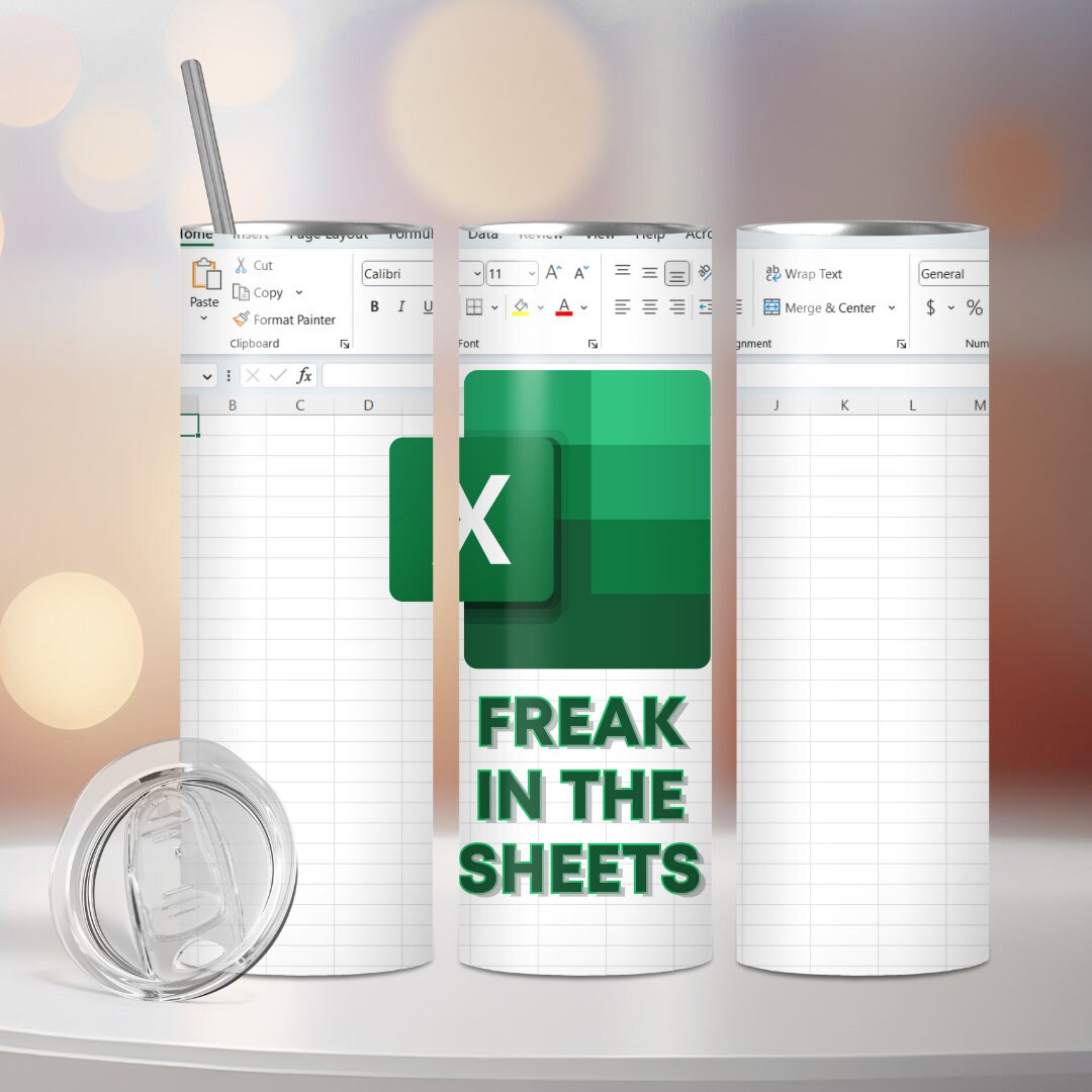 Personalized Tumbler, Excel Spreadsheet, Freak in the Sheets Design ...