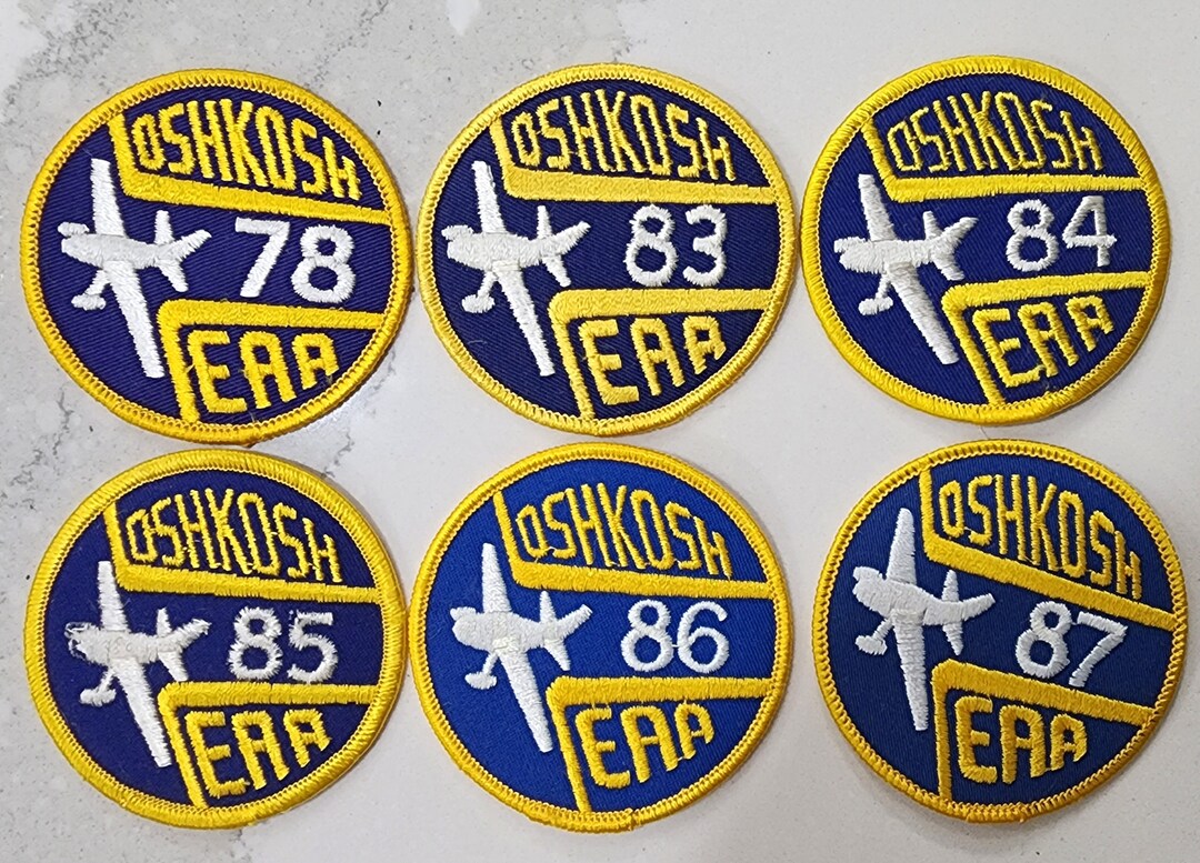 Vintage Oshkosh EAA Fly-in Patches, New Old Stock Collectible, 1978 ...