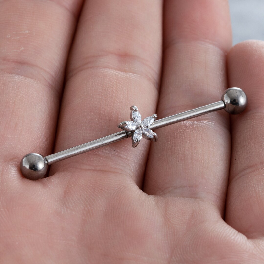 14G 36mm G23 Titanium Industrial Barbell,ear Piercing,cartilage Earrings,industrial Barbell ...