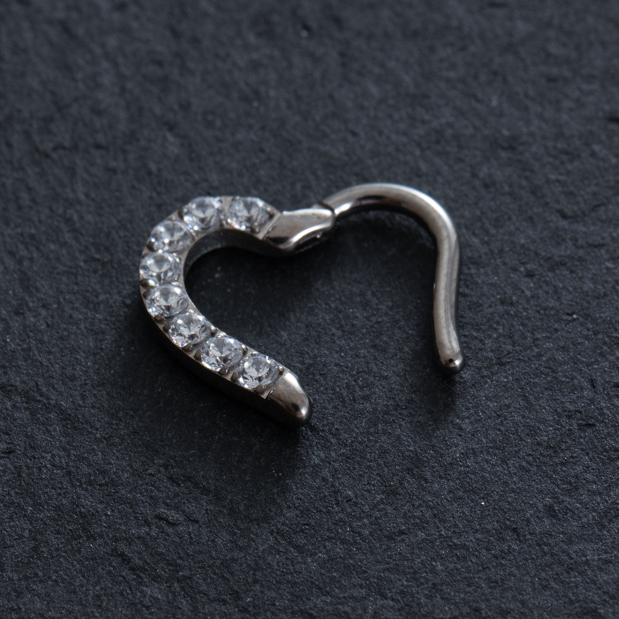 16g Implant Grade Titanium Heart Shaped Nose Ring Daith - Etsy