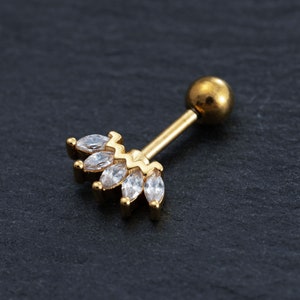 16G CZ Diamond Screw/ VERTICAL HELIX/ Cartilage Earring/conch/ Helix ...