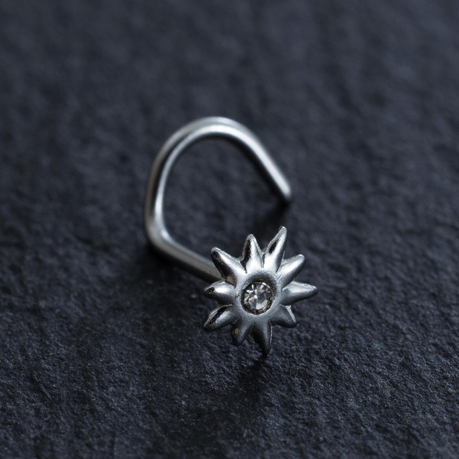 20g Sun Nose Ring. Nose Jewelry,nose Piercing,nose Stud Ring,nose Screw ...