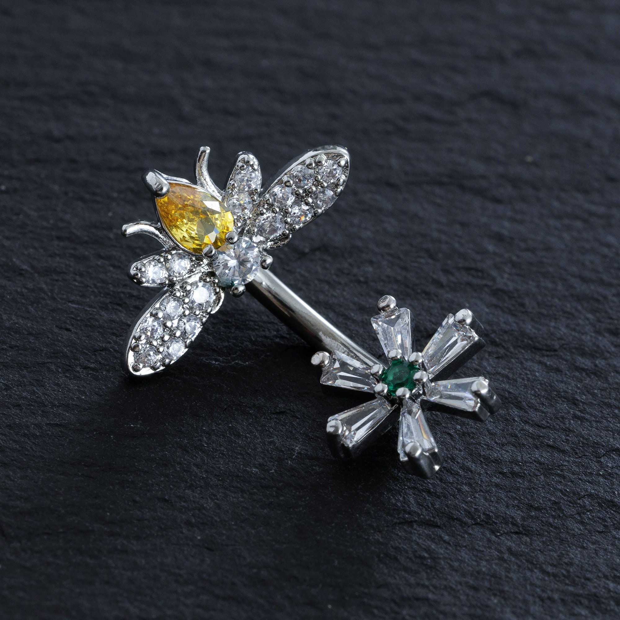 Bee Belly Ring, Belly Bar,navel Piercing Ring,belly Button Ring, Body ...