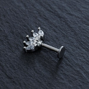 16G CZ Diamond Screw/ VERTICAL HELIX/ Cartilage Earring/conch/ Helix ...