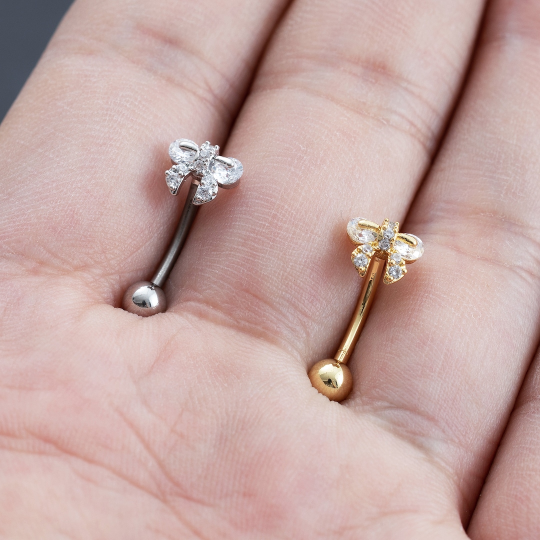 16g Bow Eyebrow, Eyebrow Ring, Rook Barbell, Body Piercing Jewelry ...