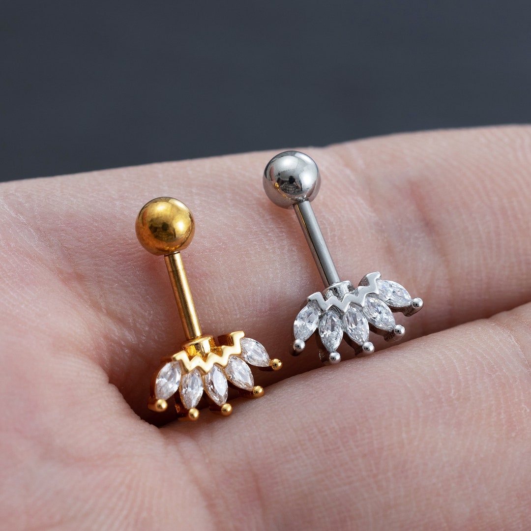 16G CZ Diamond Screw/ VERTICAL HELIX/ Cartilage Earring/conch/ Helix ...