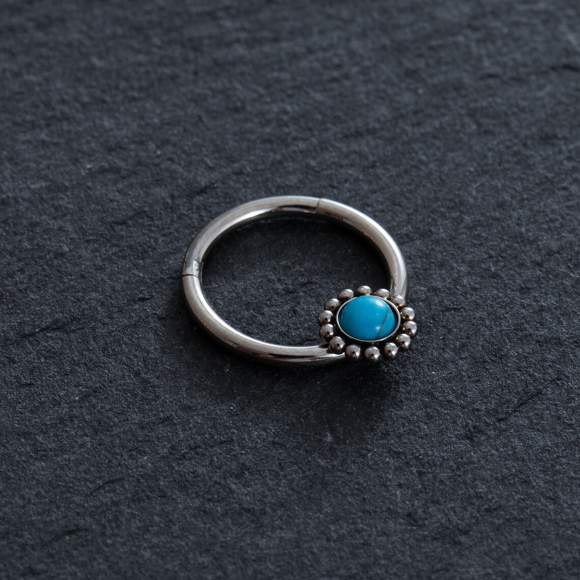 Septum Ring,nose Ring, Turquoise Clicker,nose Septum Jewelry. Hipster ...