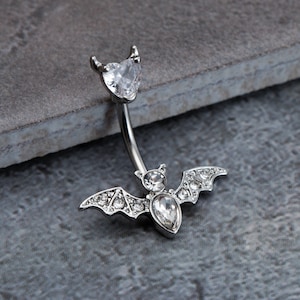 Bat Belly Ring, Belly Bar,navel Piercing Ring,belly Button Ring, Body ...