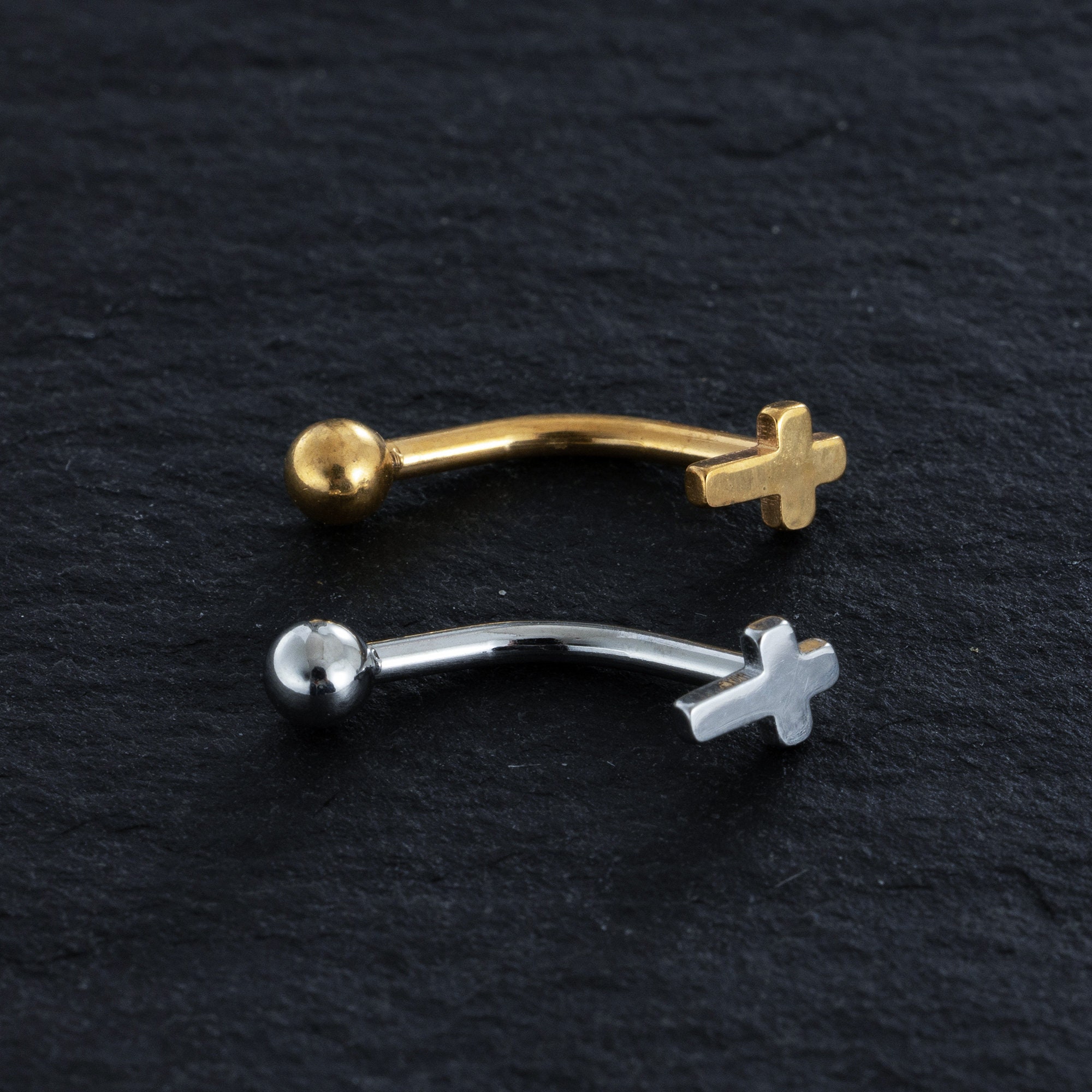 16g Cross Eyebrow Eyebrow Ring Rook Barbell Body Piercing - Etsy