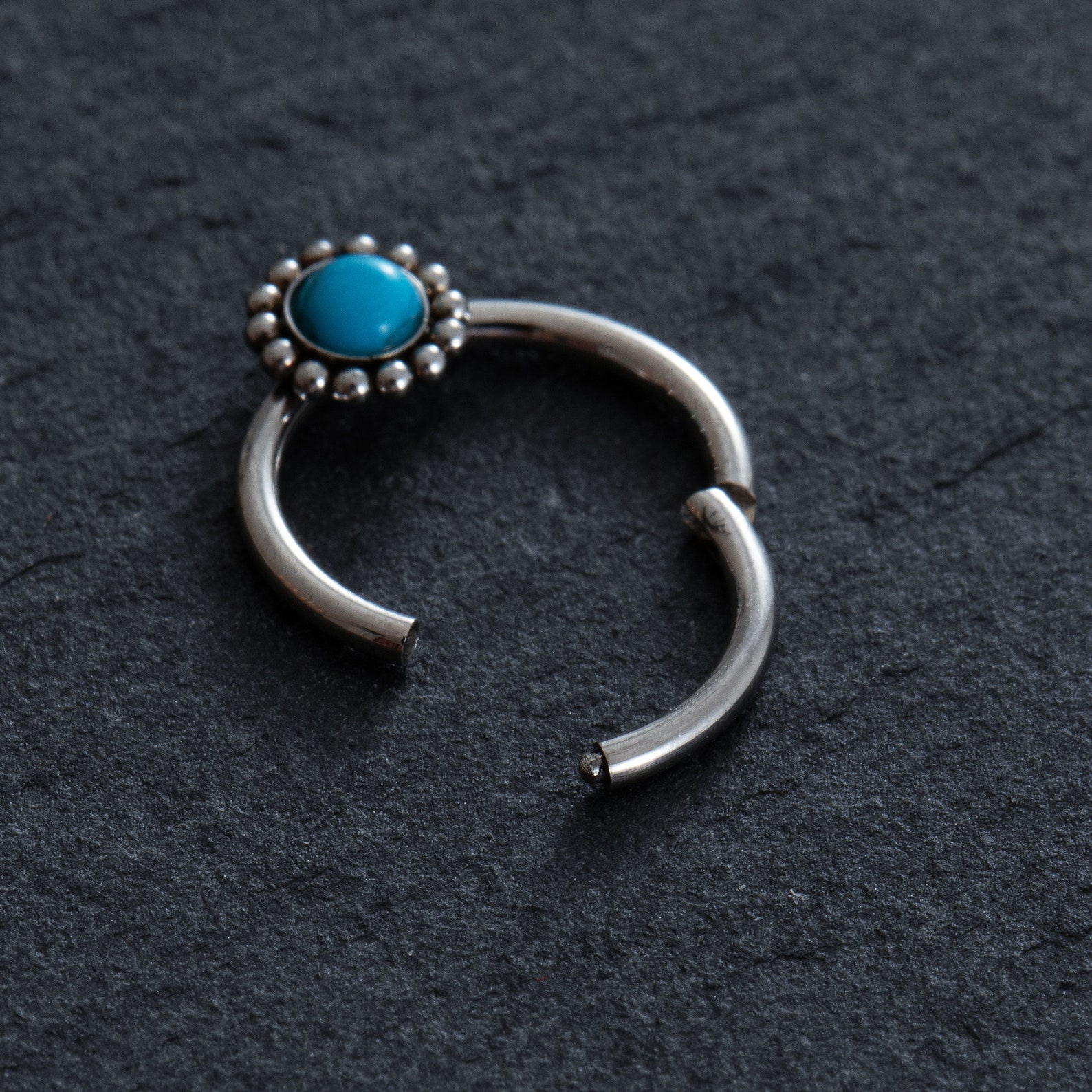 Septum Ring,nose Ring, Turquoise Clicker,nose Septum Jewelry. Hipster ...