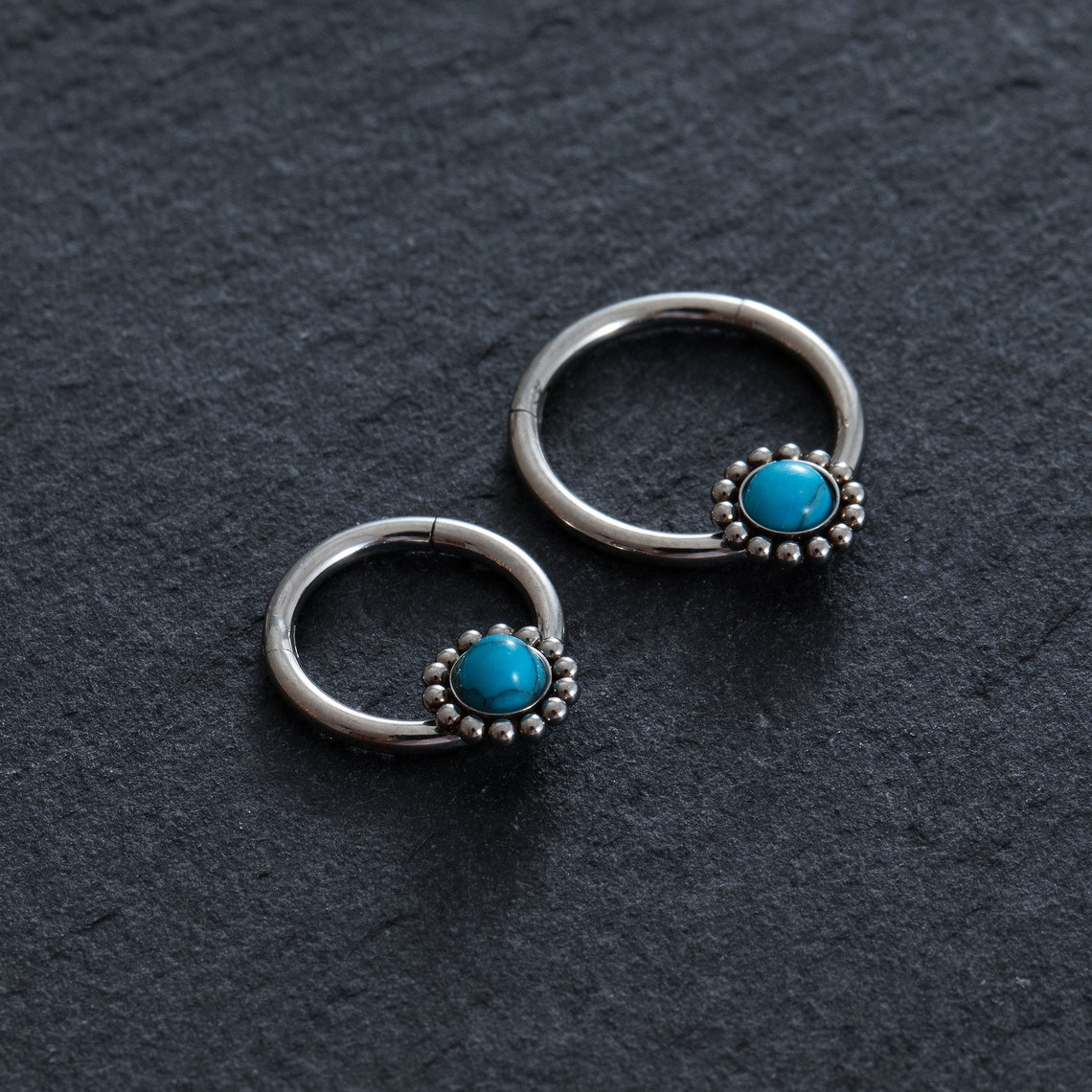 Septum Ring,nose Ring, Turquoise Clicker,nose Septum Jewelry. Hipster ...