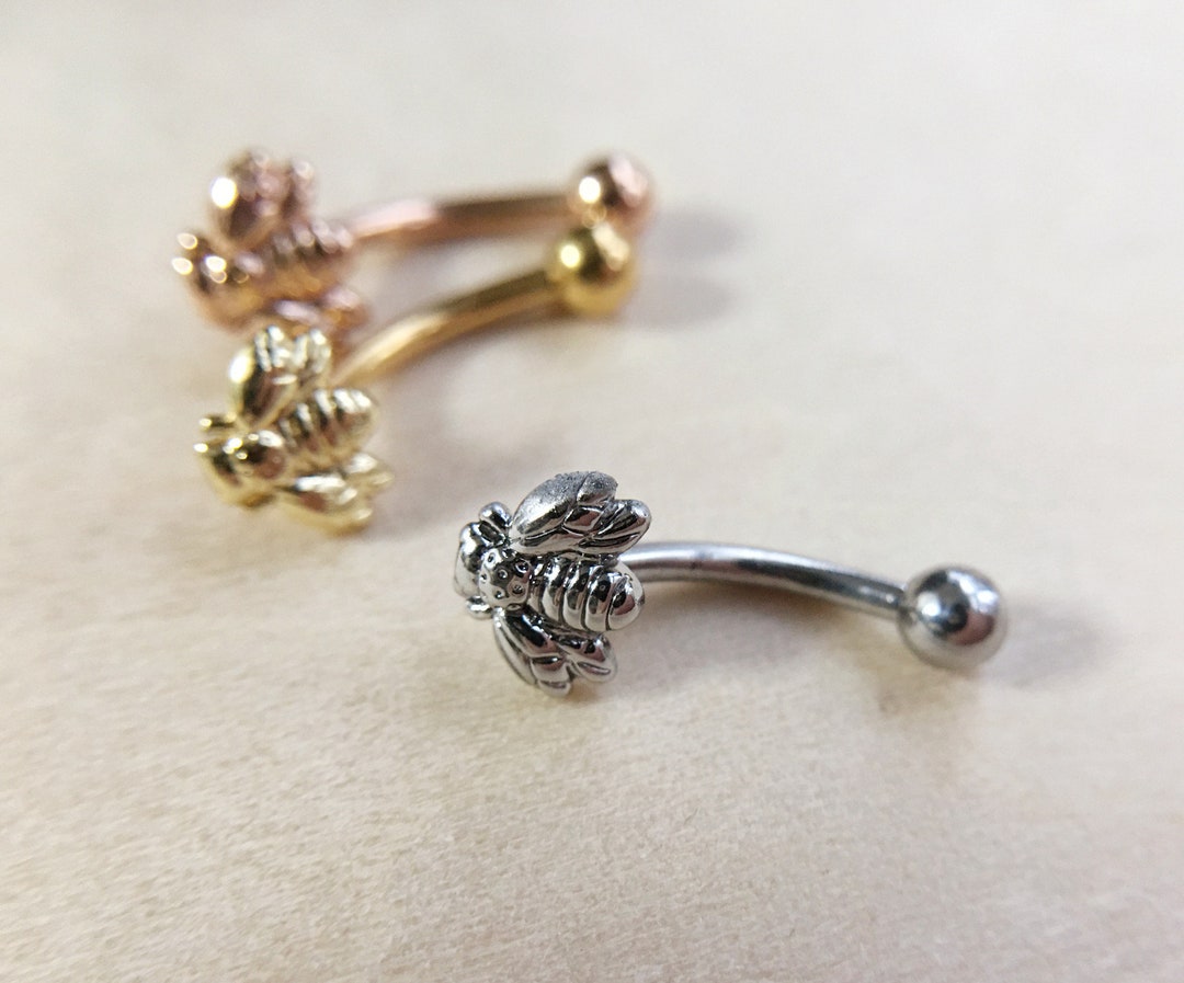 16g Bee Eyebrow, Eyebrow Ring, Rook Barbell, Body Piercing Jewelry ...
