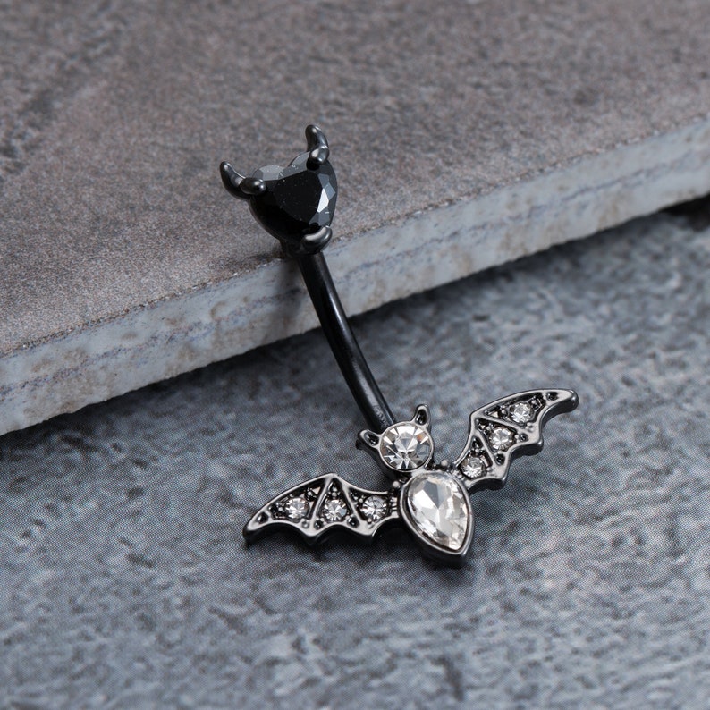Bat Belly Ring Belly Barnavel Piercing Ringbelly Button - Etsy