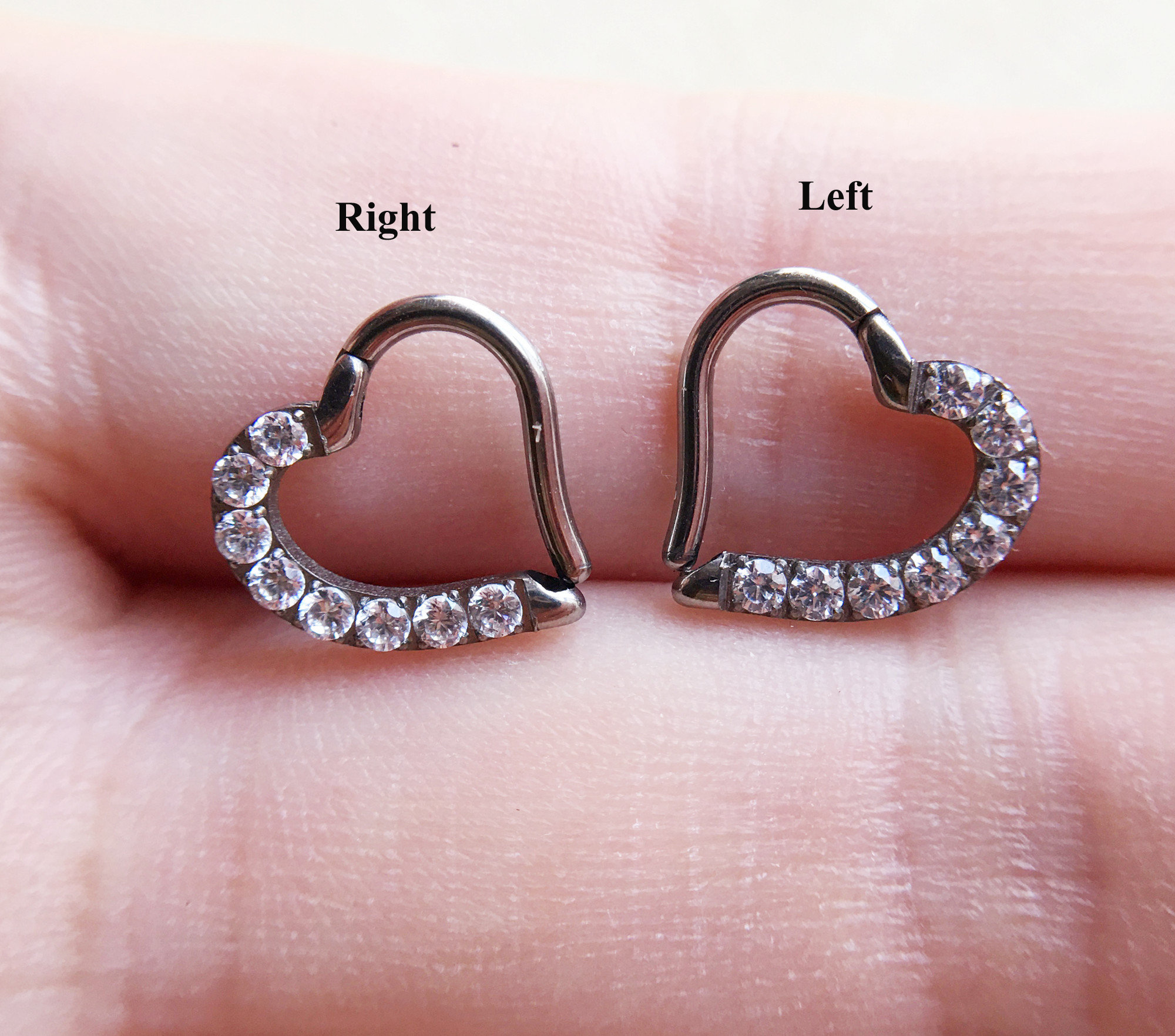16g Implant Grade Titanium Heart Shaped Nose Ring Daith - Etsy