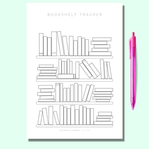 Bookshelf, Book Tracker, Printable Template, Books to Read, Book ...
