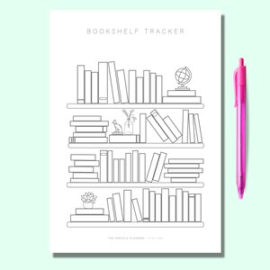 Bookshelf, Book Tracker, Printable Template, Books to Read, Book ...
