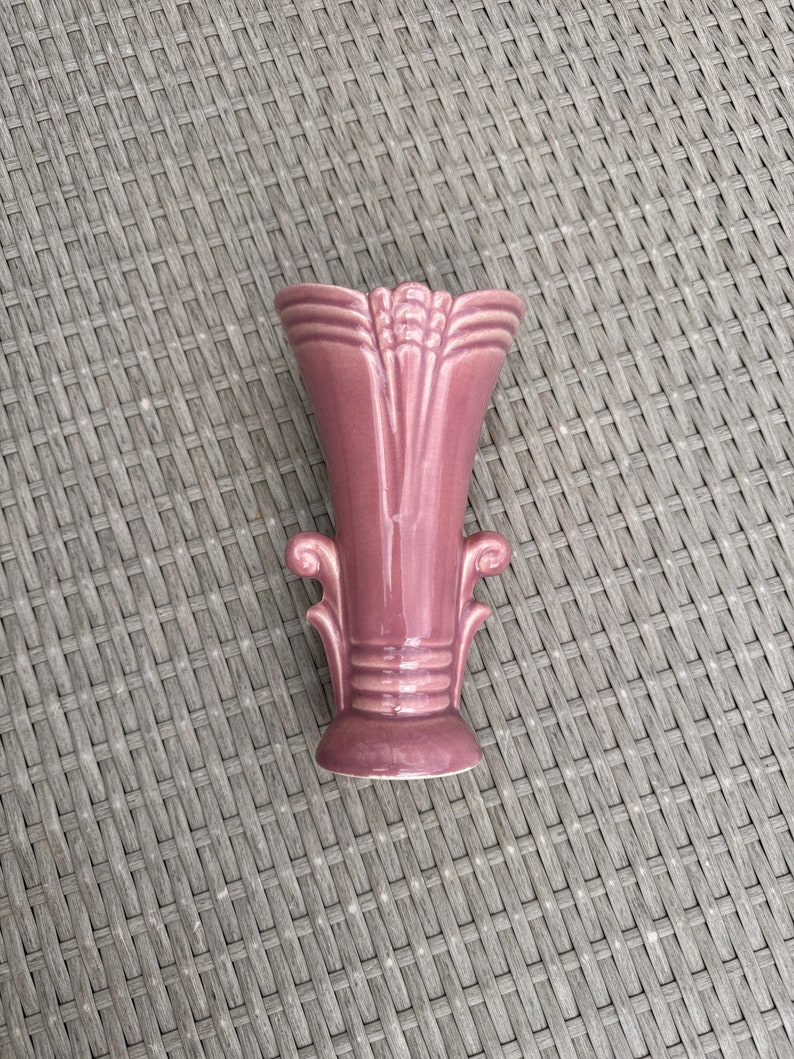 Vintage | Mauve Pink Art Deco Ceramic Glazed Vase - Etsy