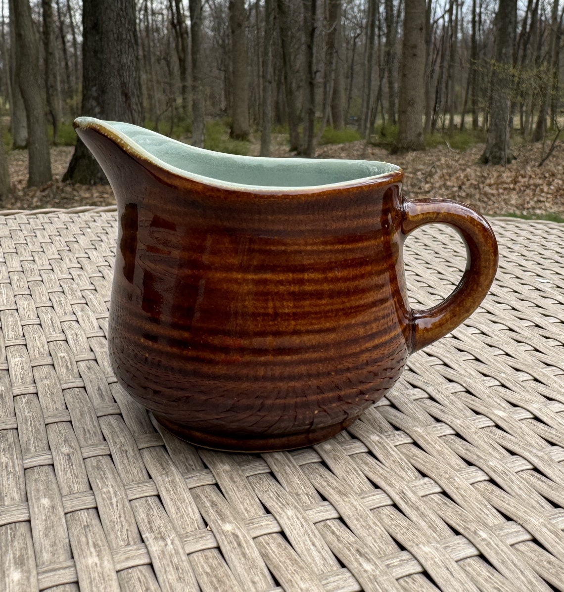 Vintage | Red Wing Pottery Brown Blue Creamer Jug Pitcher - Etsy