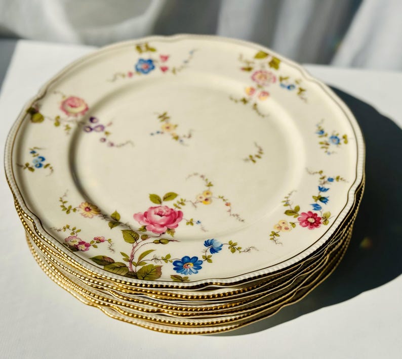 Vintage | Castleton Sunnyvale China Floral Gold Pearled Shape Trim ...