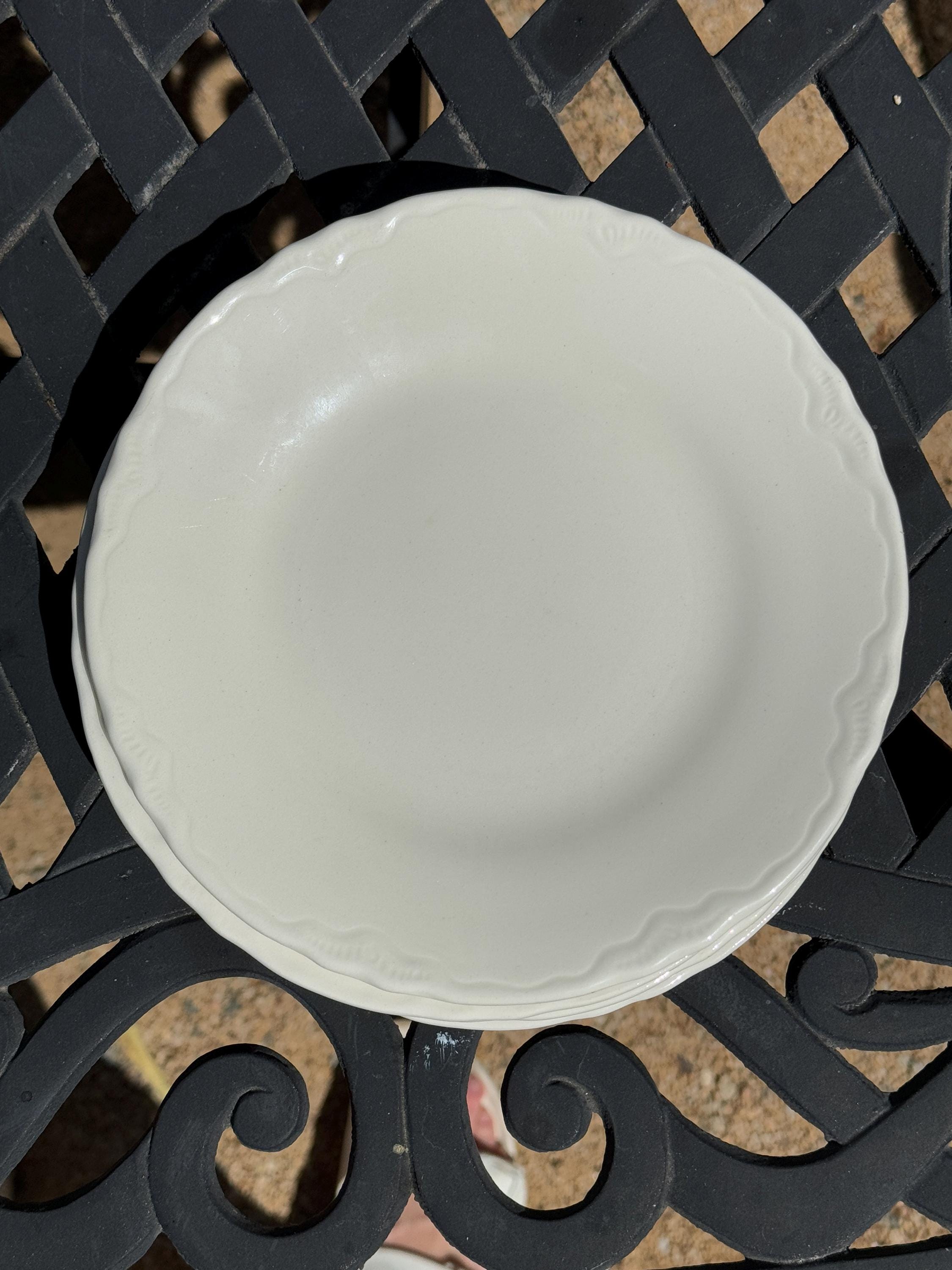 Vintage | Ironstone Scio Random off White Scalloped Salad Plates 7 1 ...