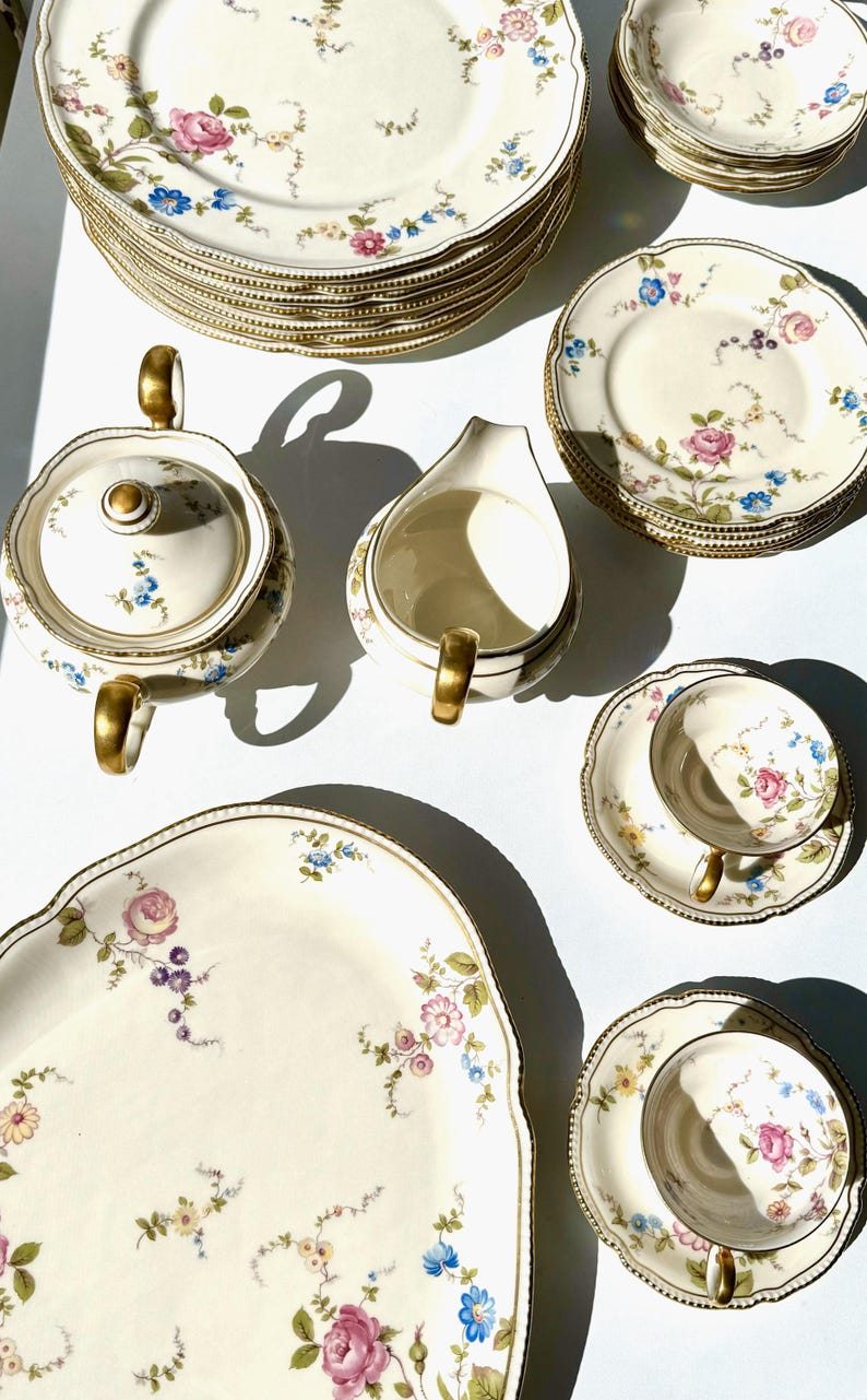 Vintage | Castleton Sunnyvale China Floral Gold Pearled Shape Trim ...