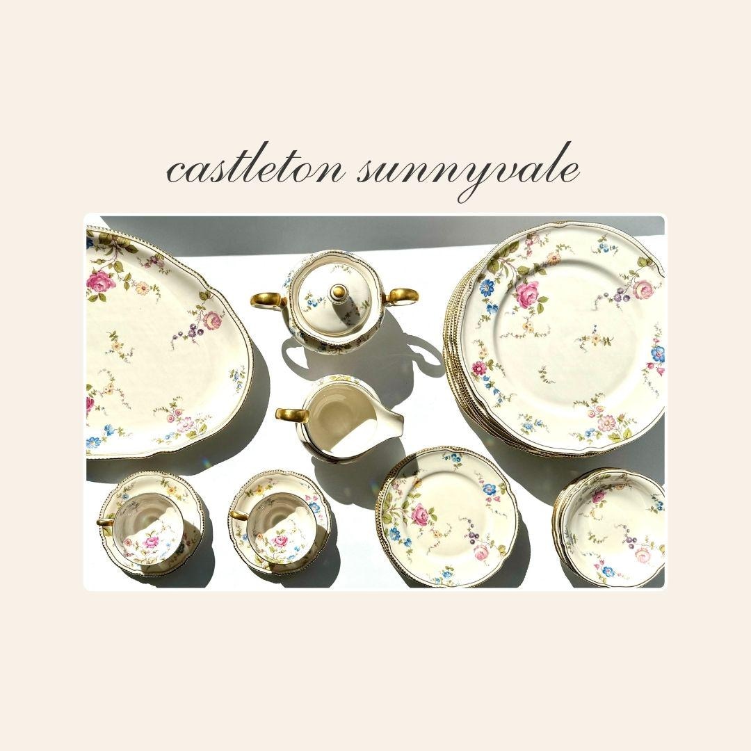 Vintage | Castleton Sunnyvale China Floral Gold Pearled Shape Trim ...