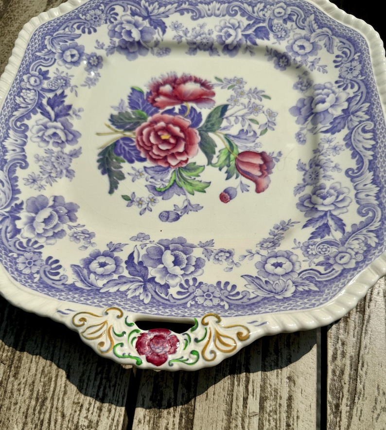 Vintage | Spode Copeland Mayflower England China Purple Pattern China ...