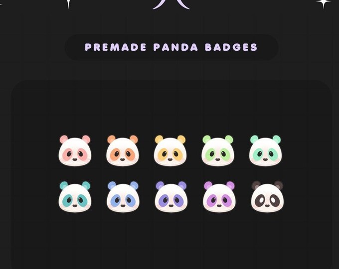 Cute Panda Sub Bit Badges for Twitch - Etsy