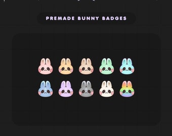 Bunny Rabbit Badges 10 Pack for Twitch, Youtube, Discord Cheap Stream ...