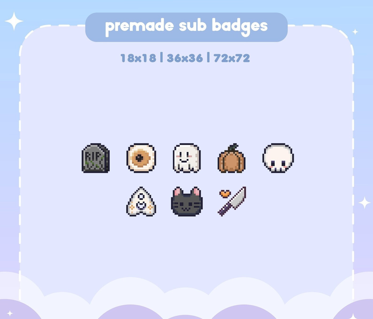 Halloween Pixel Sub Badges | Cute Spooky Sub Badges for Twitch - Etsy