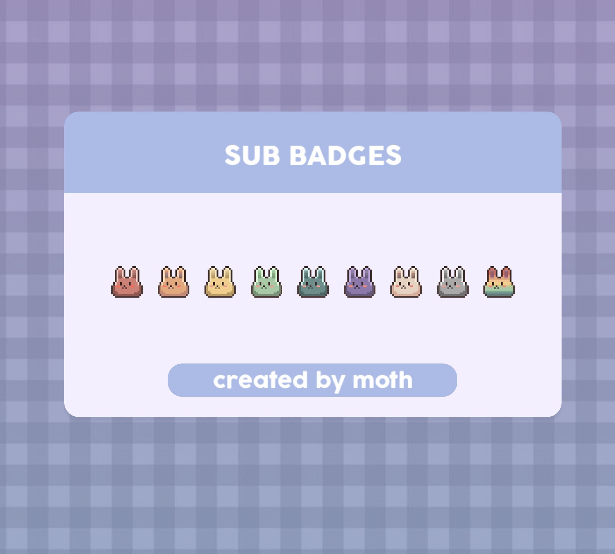 Pixel Bunny Twitch Sub Badges Twitch Loyalty Badges - Etsy
