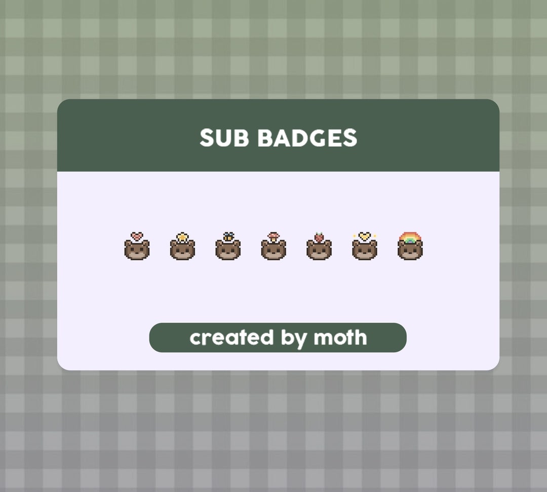 Pixel Bear Twitch Sub Badges | Loyalty Badges for Twitch - Etsy
