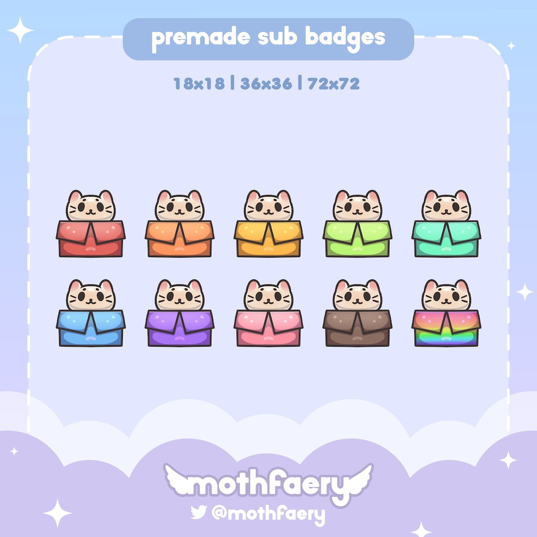 Cats in Boxes Sub Badges | Cute Sub Badges for Twitch - Etsy