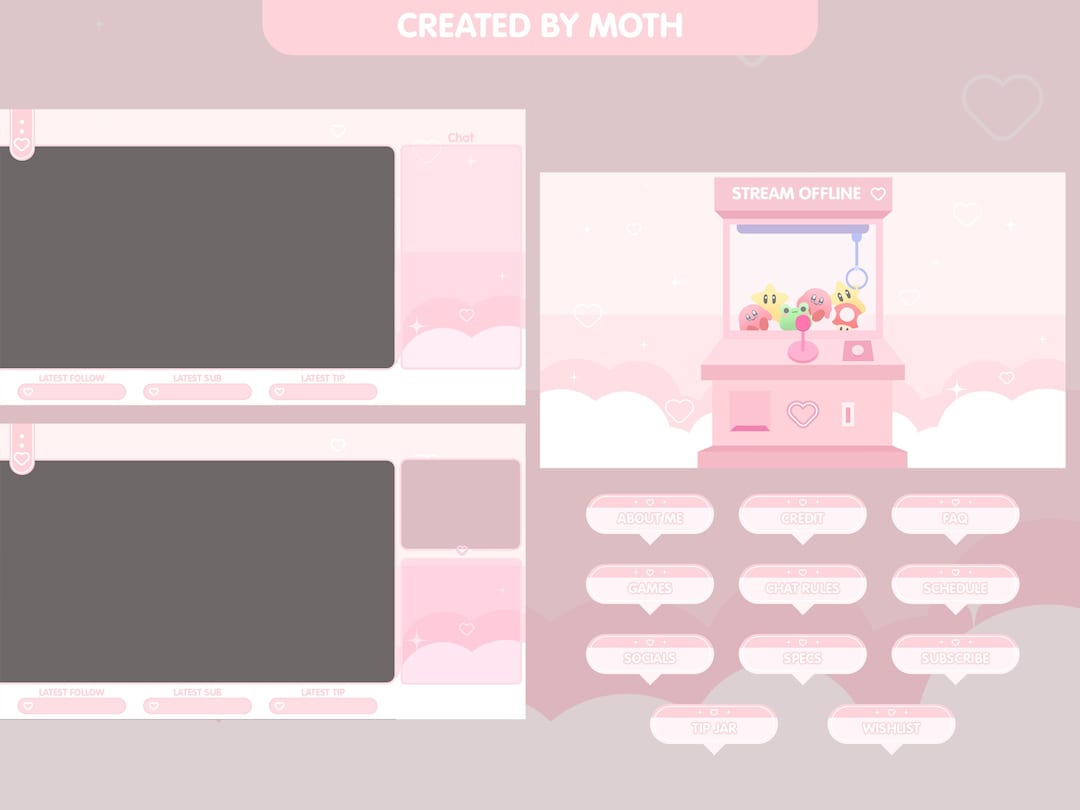 Animated Claw Machine Twitch Screen Package | Pink Screens for ...