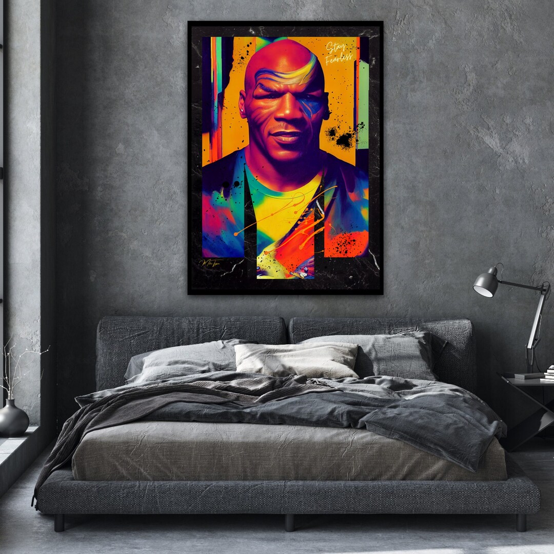 Mike Tyson Poster With Frame Mike Tyson Mural Wallart Wall Art Living ...