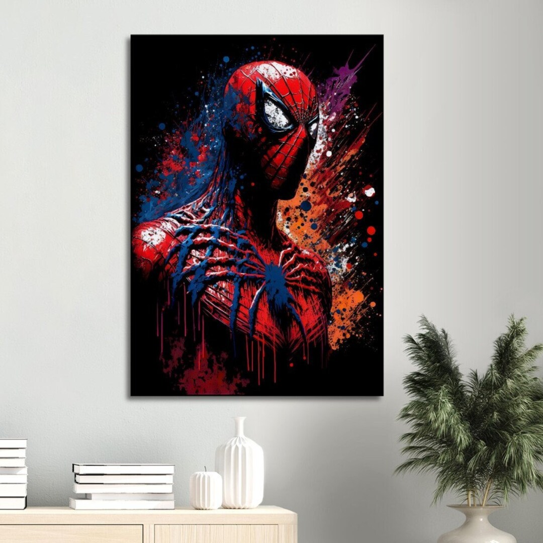 SUPERHERO WALL ART Spiderman Wall Mural Unique Wall Hangings Spiderman ...
